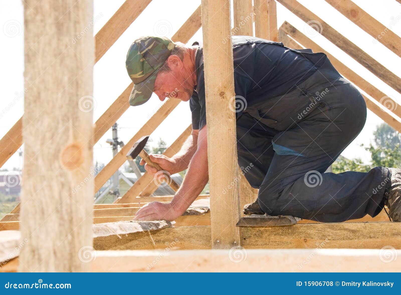 Roofing works stock photo. Image of carpenter, development - 15906708