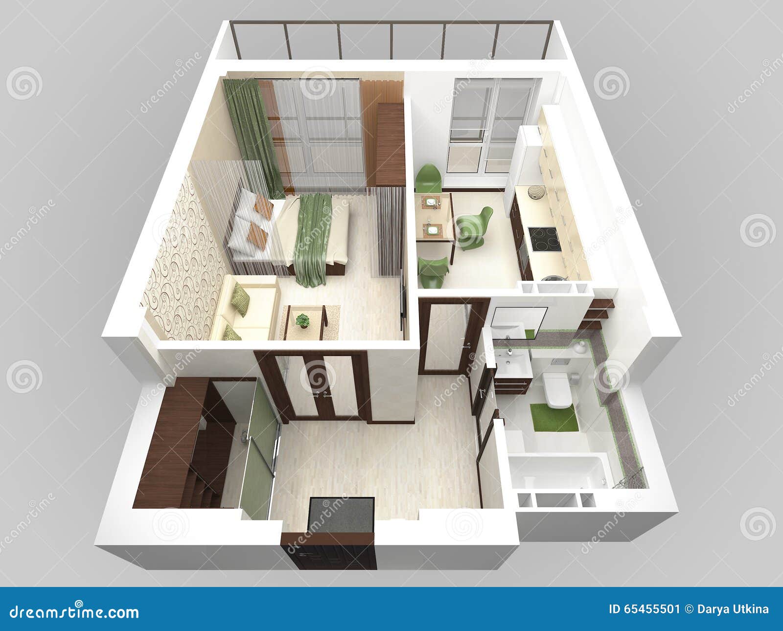 Roofless interior plan stock illustration. Illustration of furnished ...