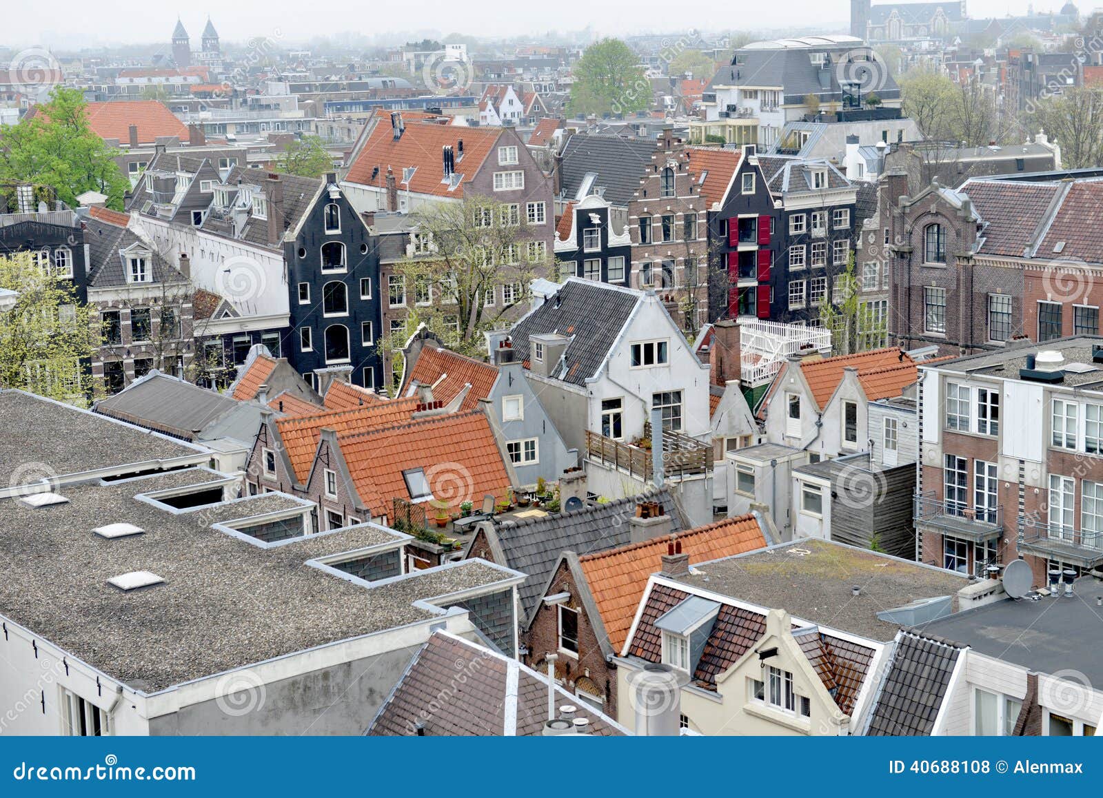 The roofs of Amsterdam stock photo. Image of bike, historic - 40688108