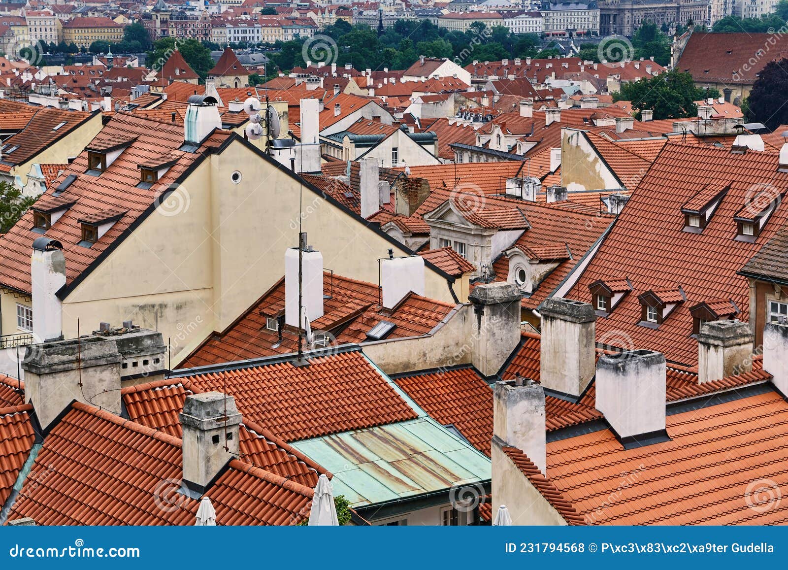 Tiled Building Roofs stock photo. Image of tile, european - 231794568