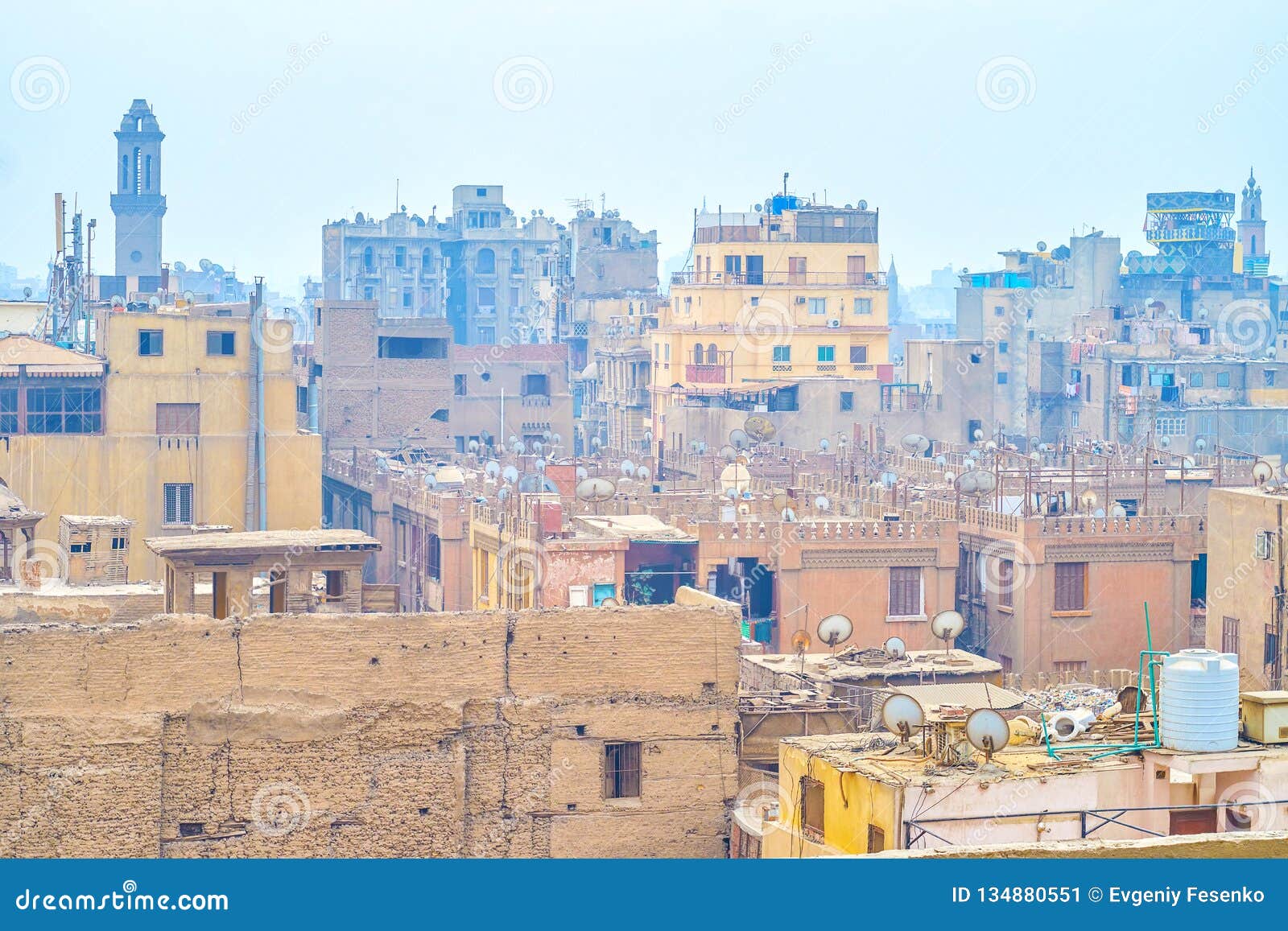 The Roofs of Old Cairo, Egypt Stock Image - Image of aerial, misr ...