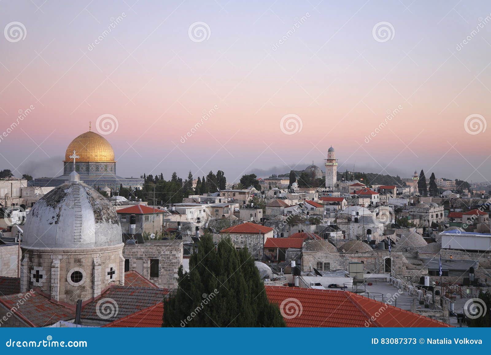The Roofs of the Old City of Jerusalem at Sunset, Stock Image - Image ...