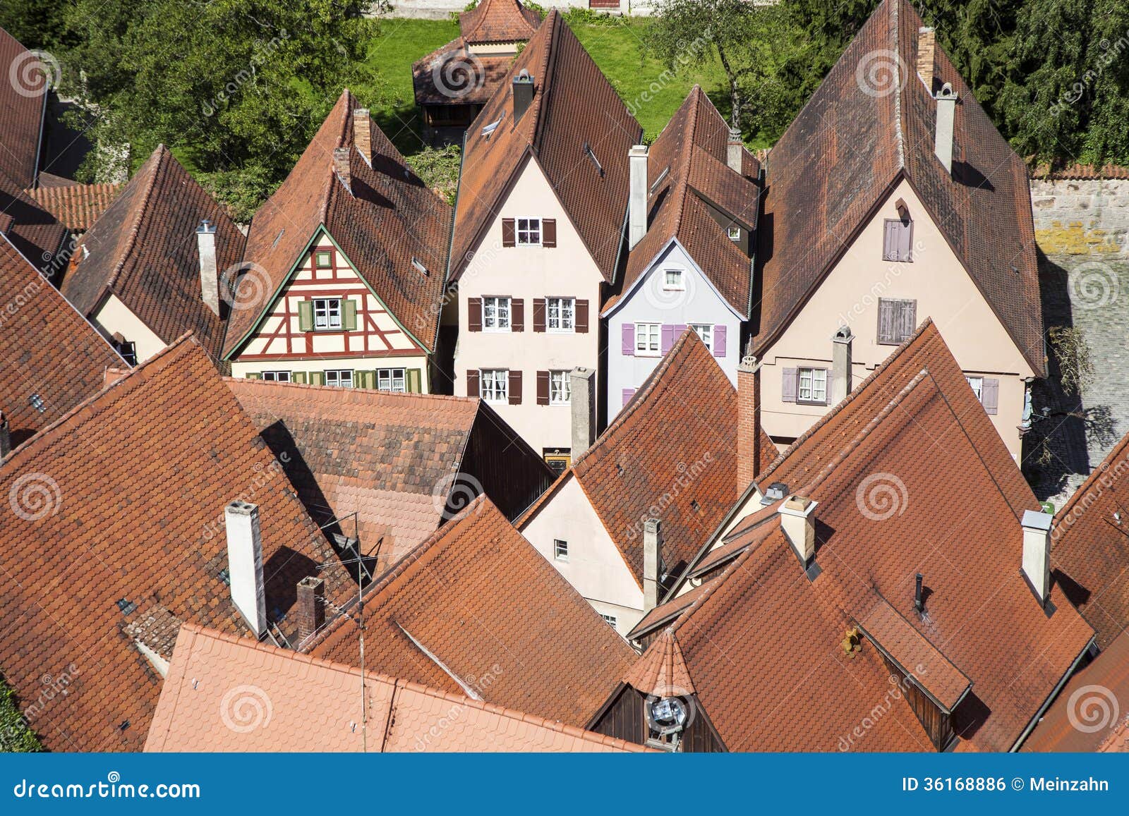 Roofs of old medieval city stock photo. Image of romantische - 36168886