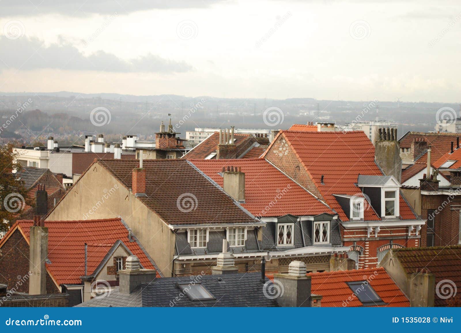 Roofs of old town stock photo. Image of brussels, europe - 1535028