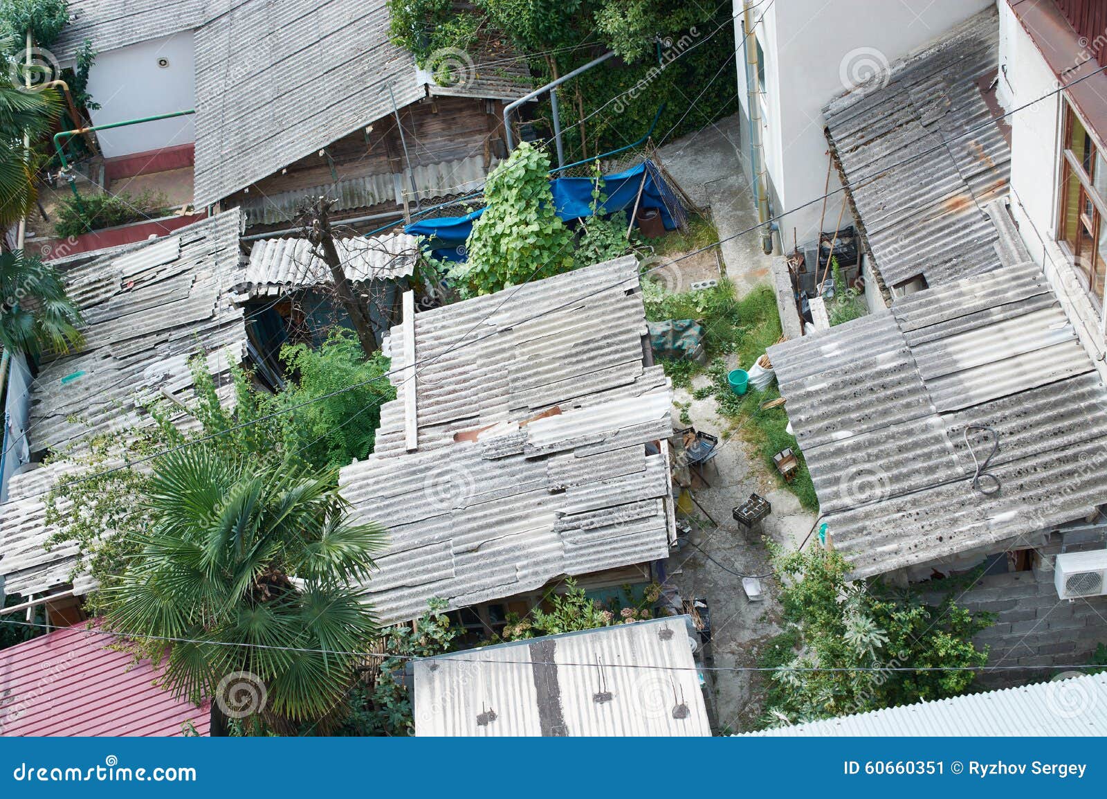 Roofs poor urban areas stock image. Image of aerial, pollution - 60660351