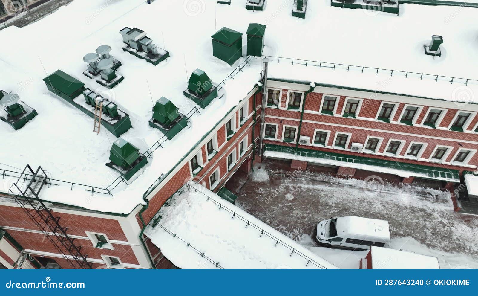 Roofs of Public Structure Campuses Hidden with Snow Stock Footage ...
