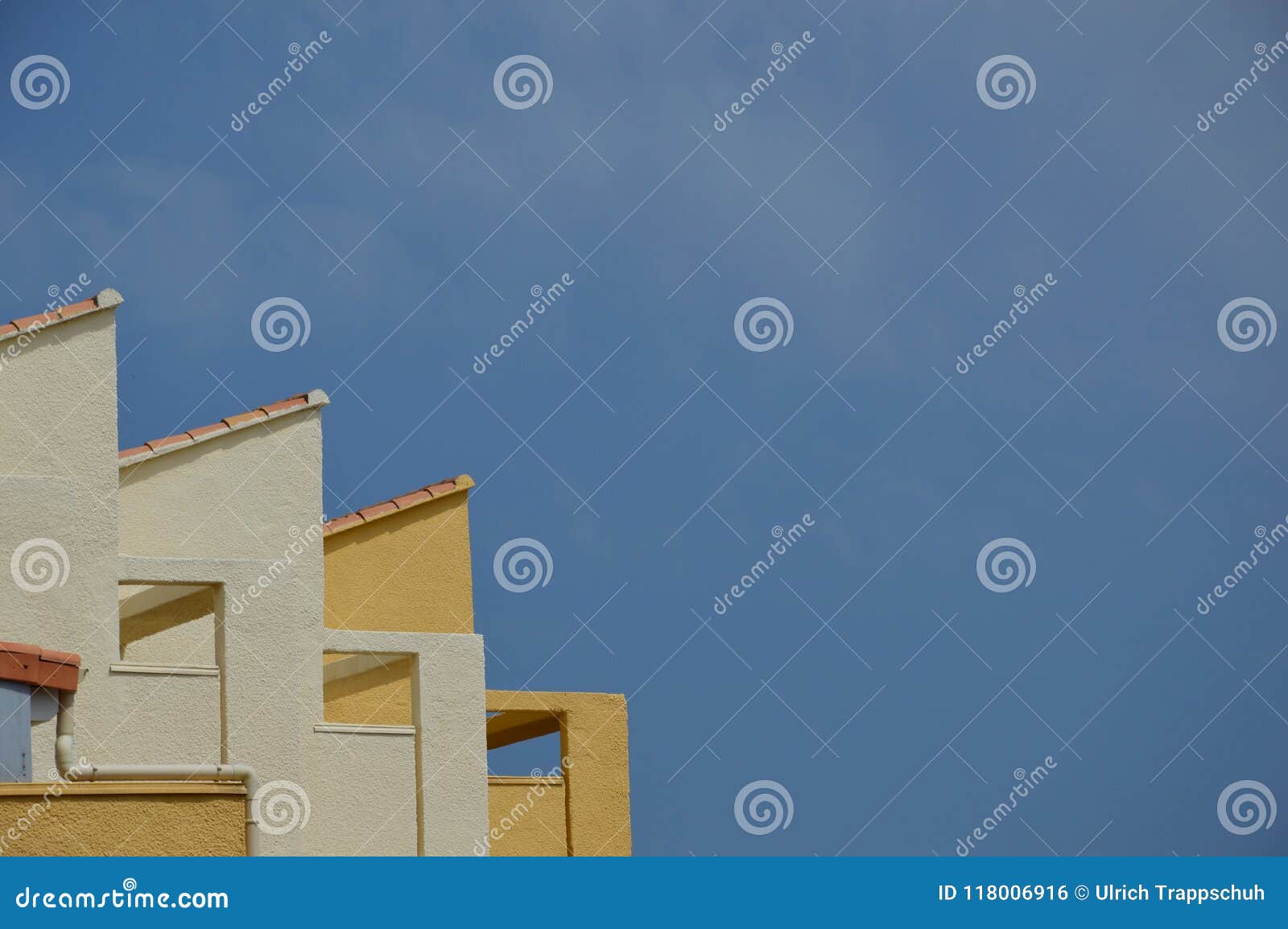 Roofs in the Sky with Cloudy and Blue Sky Background Stock Photo ...