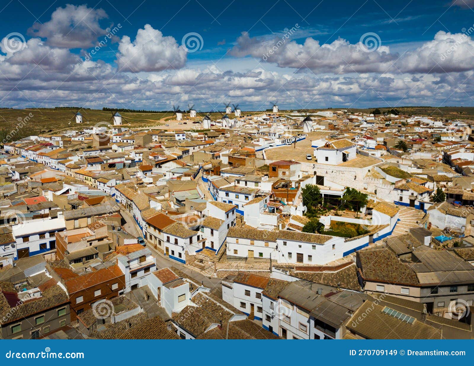 Roofs of Town in La Mancha Region. Campo De Criptana Stock Image ...