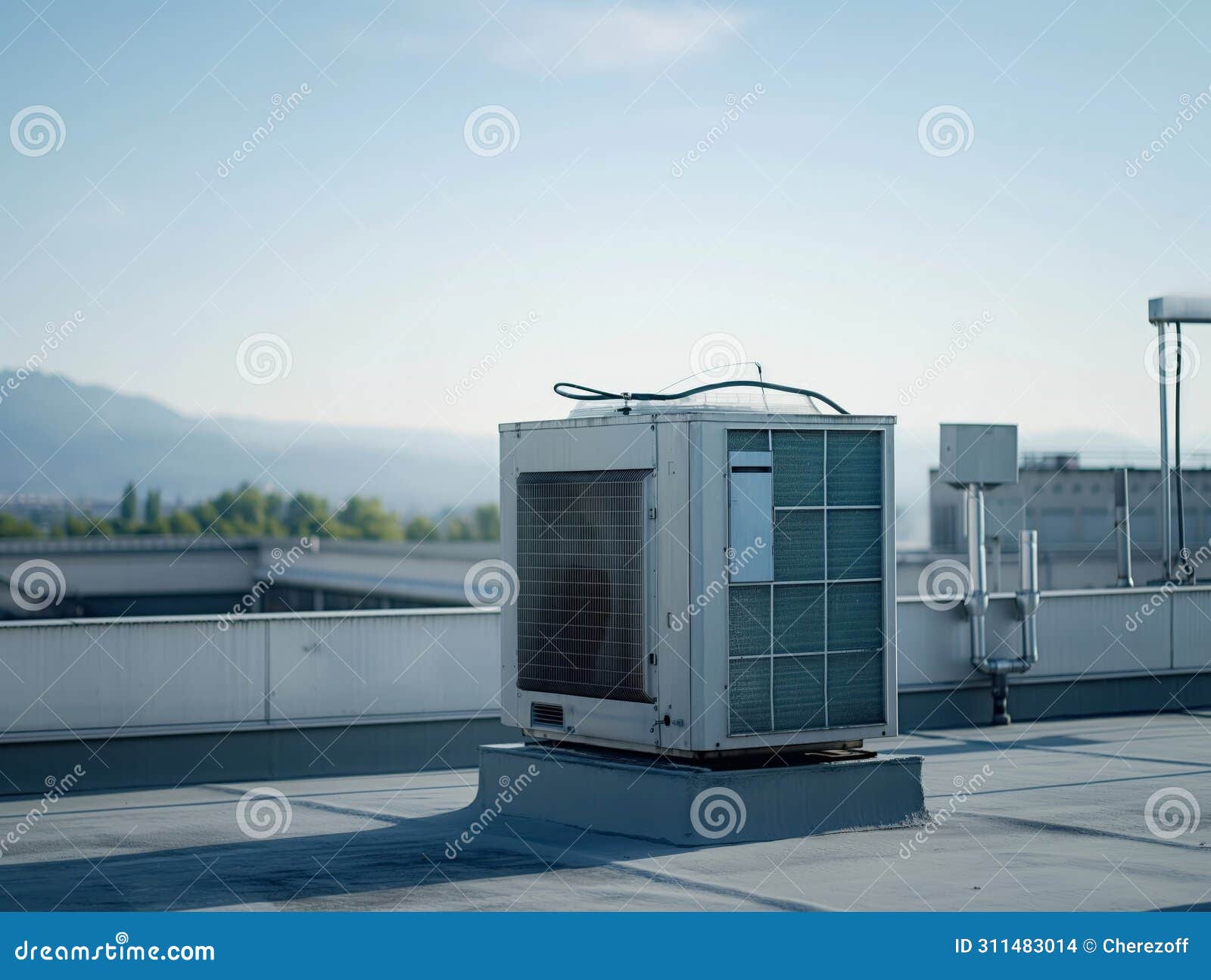 Rooftop Air Conditioning Unit Stock Photo - Image of commercial ...
