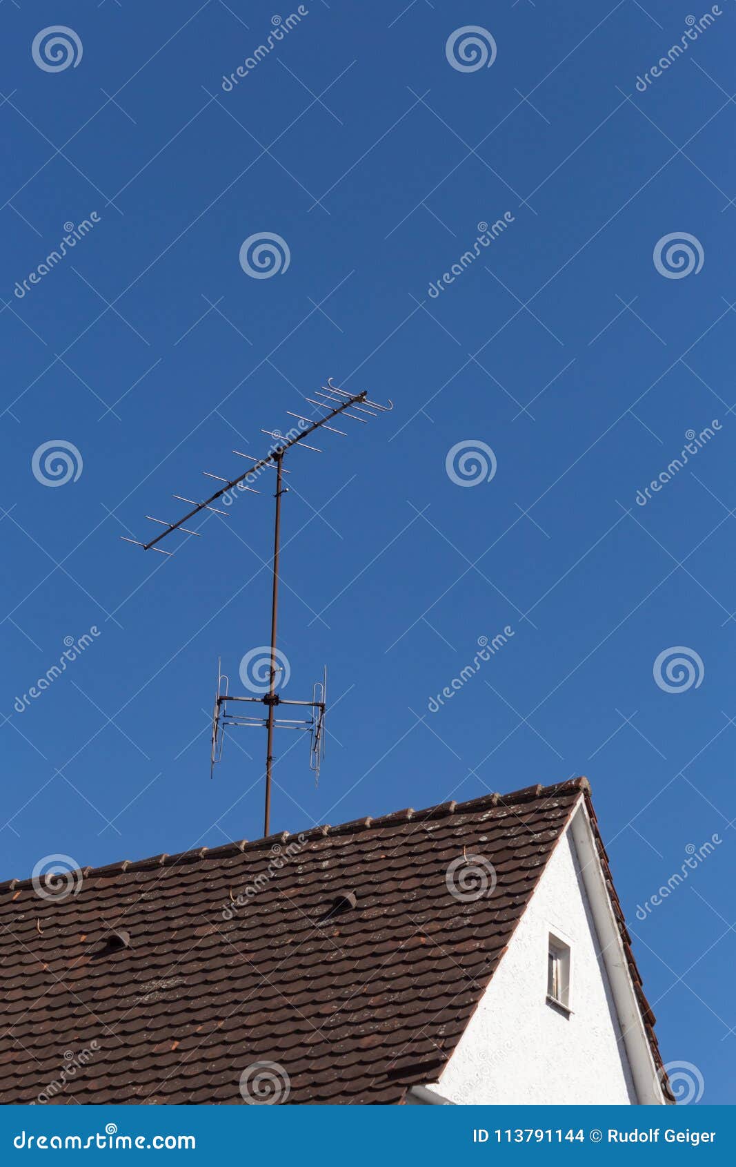 Rooftop with antenna stock photo. Image of urban, television - 113791144