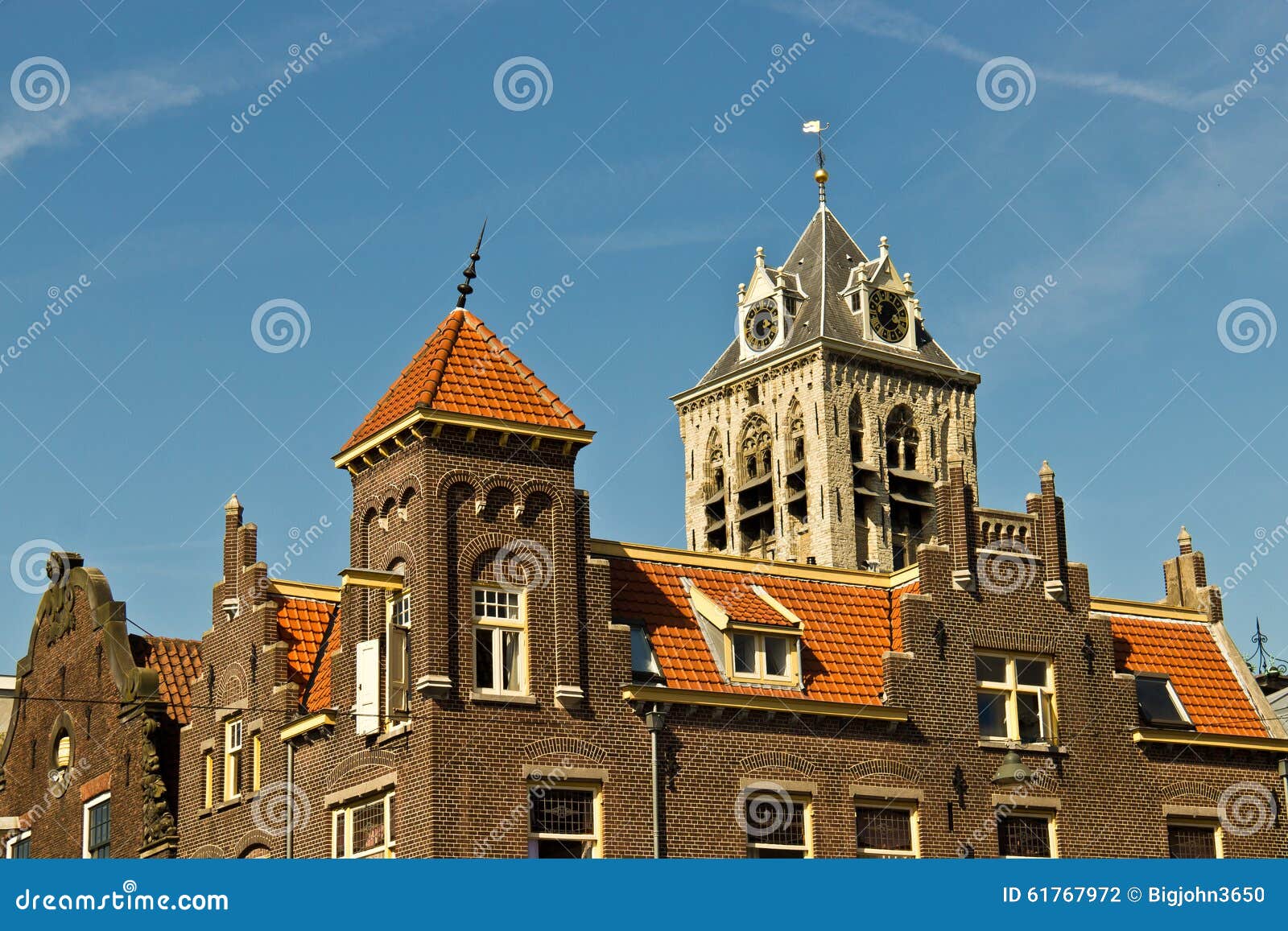 Rooftop Architectural Details of Historic Building in Delft, Net Stock ...