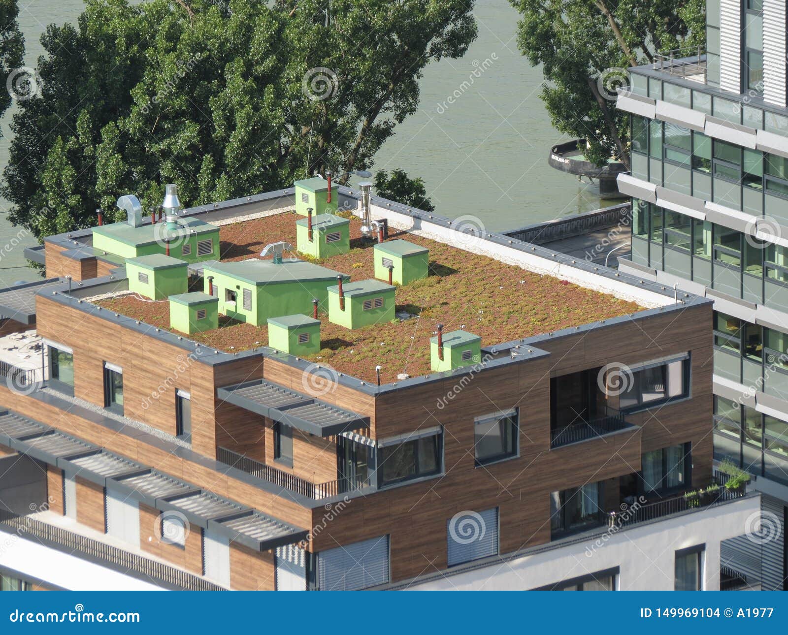 Rooftop of a Block of Flats Stock Photo - Image of doors, europe: 149969104