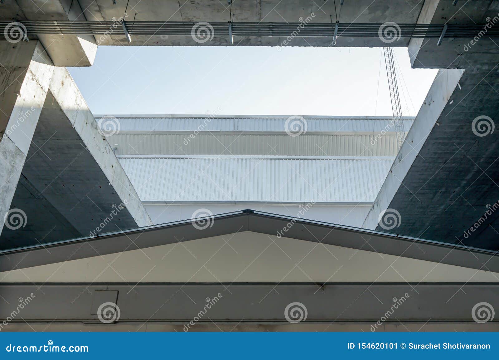 Rooftop at the Building with the Designing Hole for Sunlight Stock ...