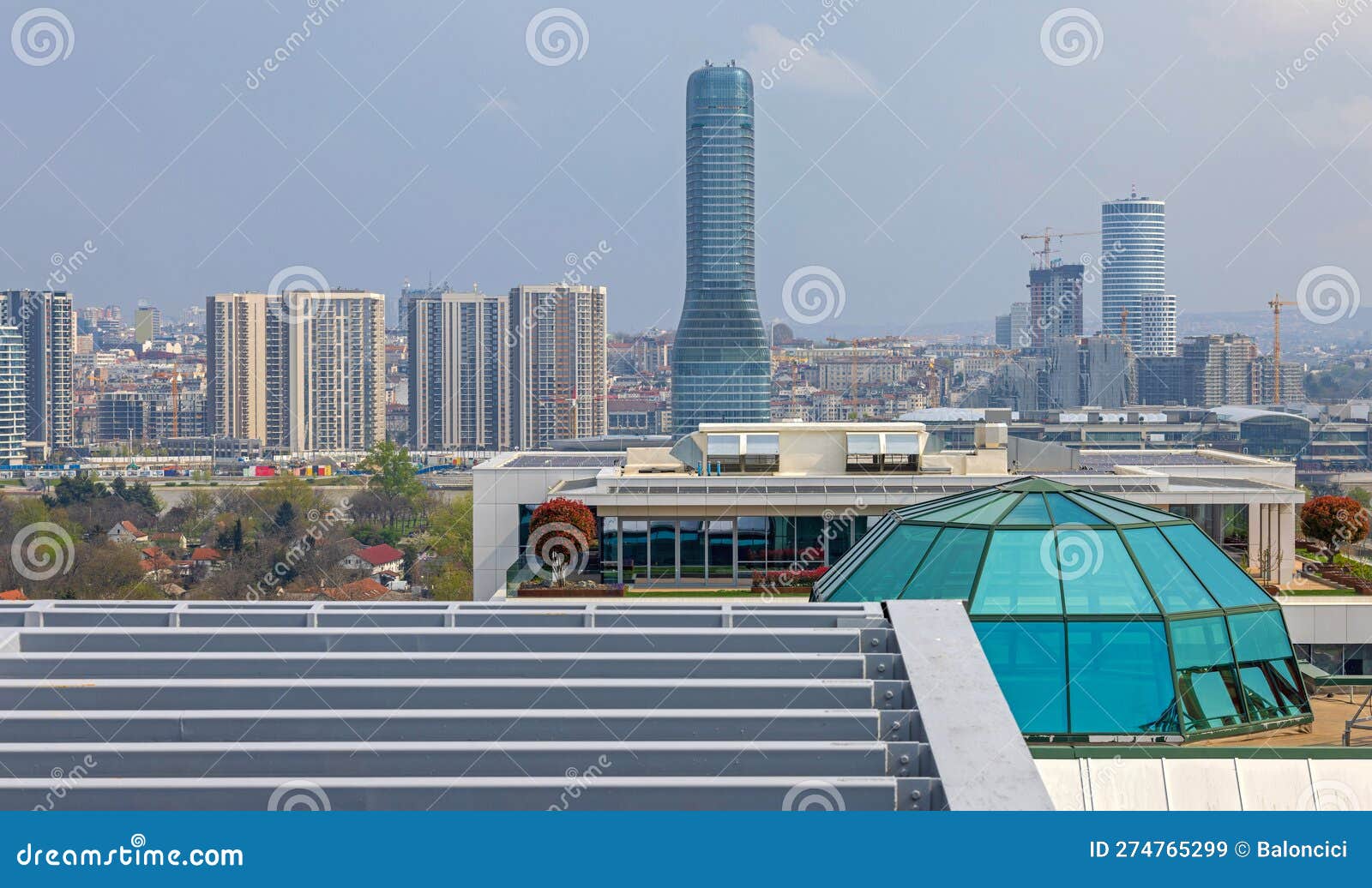 Rooftop City View stock image. Image of urban, view - 274765299