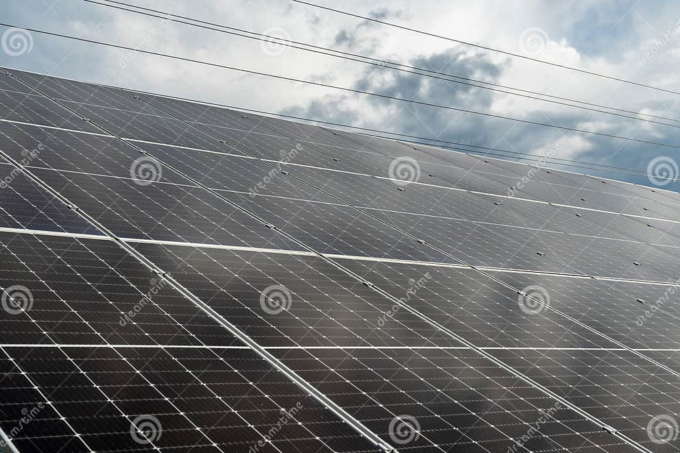 A Rooftop is Covered with Solar Panels, Efficiently Collecting Sunlight ...