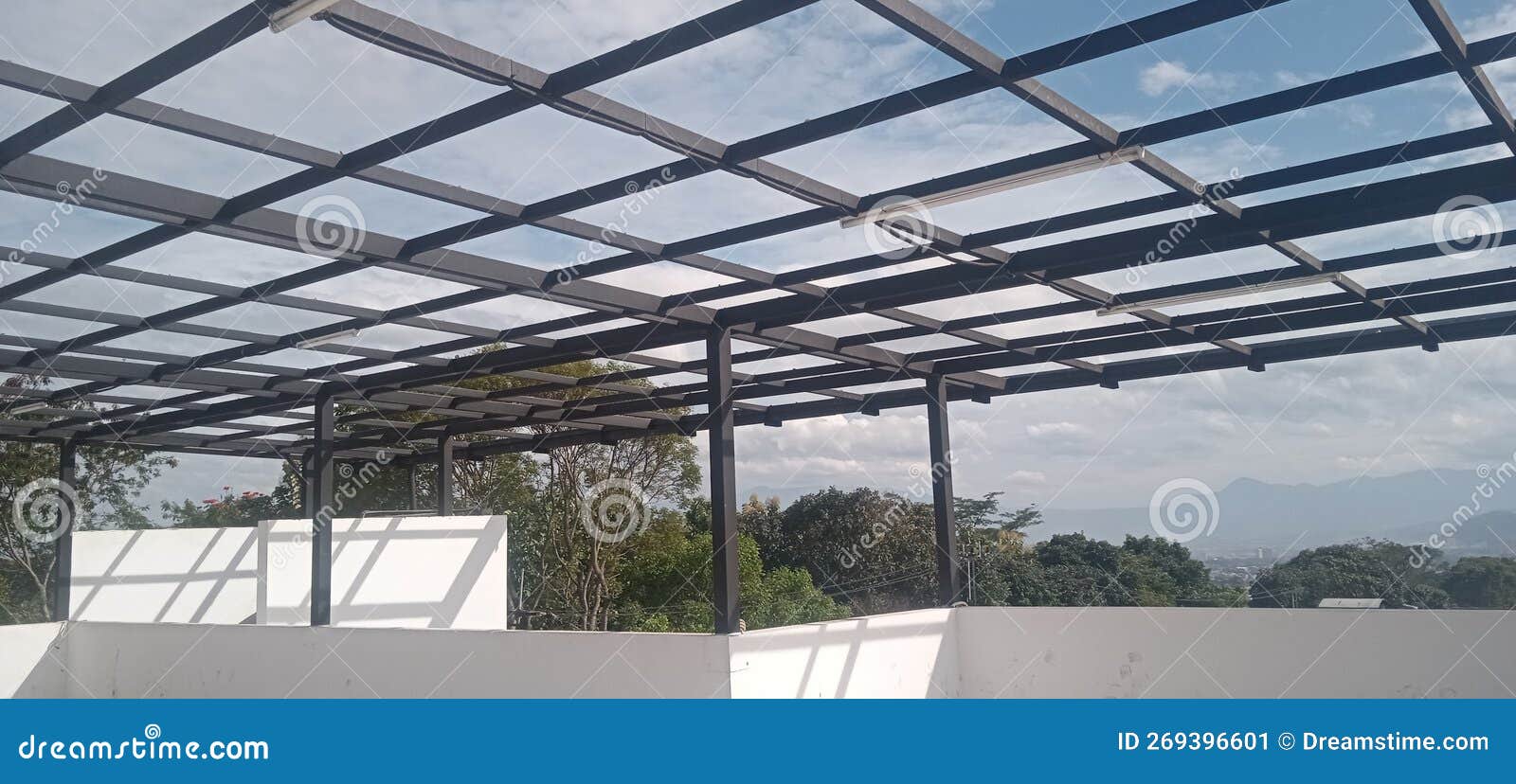 Rooftop Frame on the Top Floor of the Building Stock Image - Image of ...