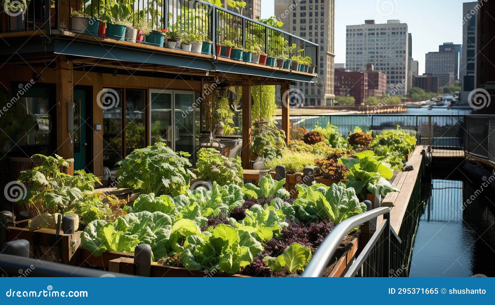A Rooftop Garden with Fruits and Vegetables Growing Stock Image - Image ...