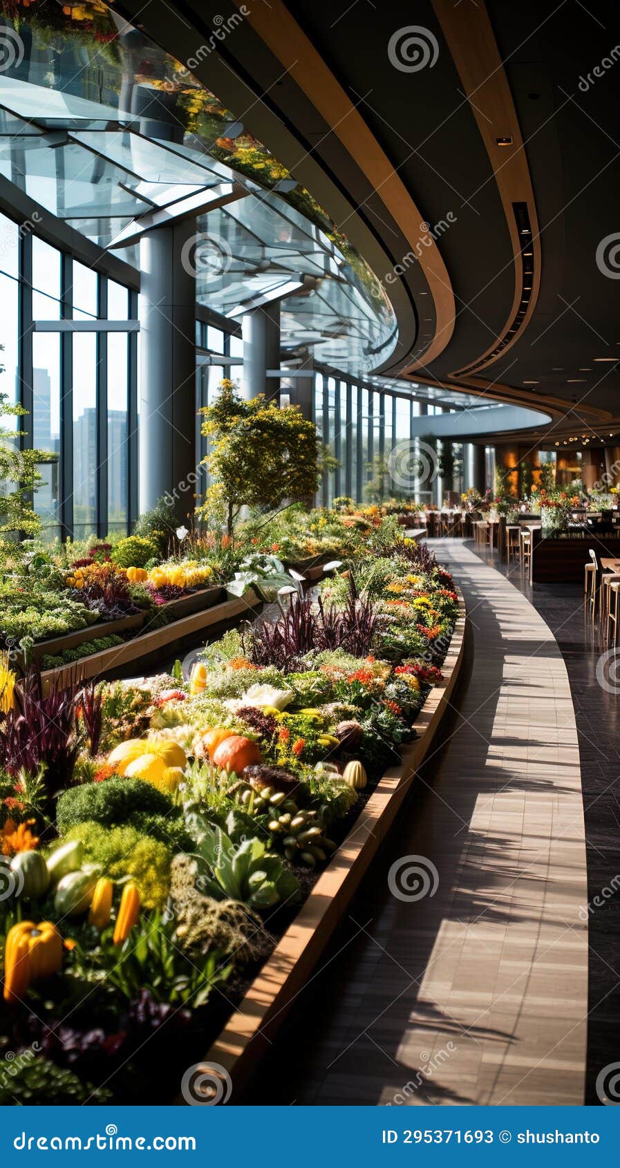 A Rooftop Garden with Fruits and Vegetables Growing Stock Illustration ...