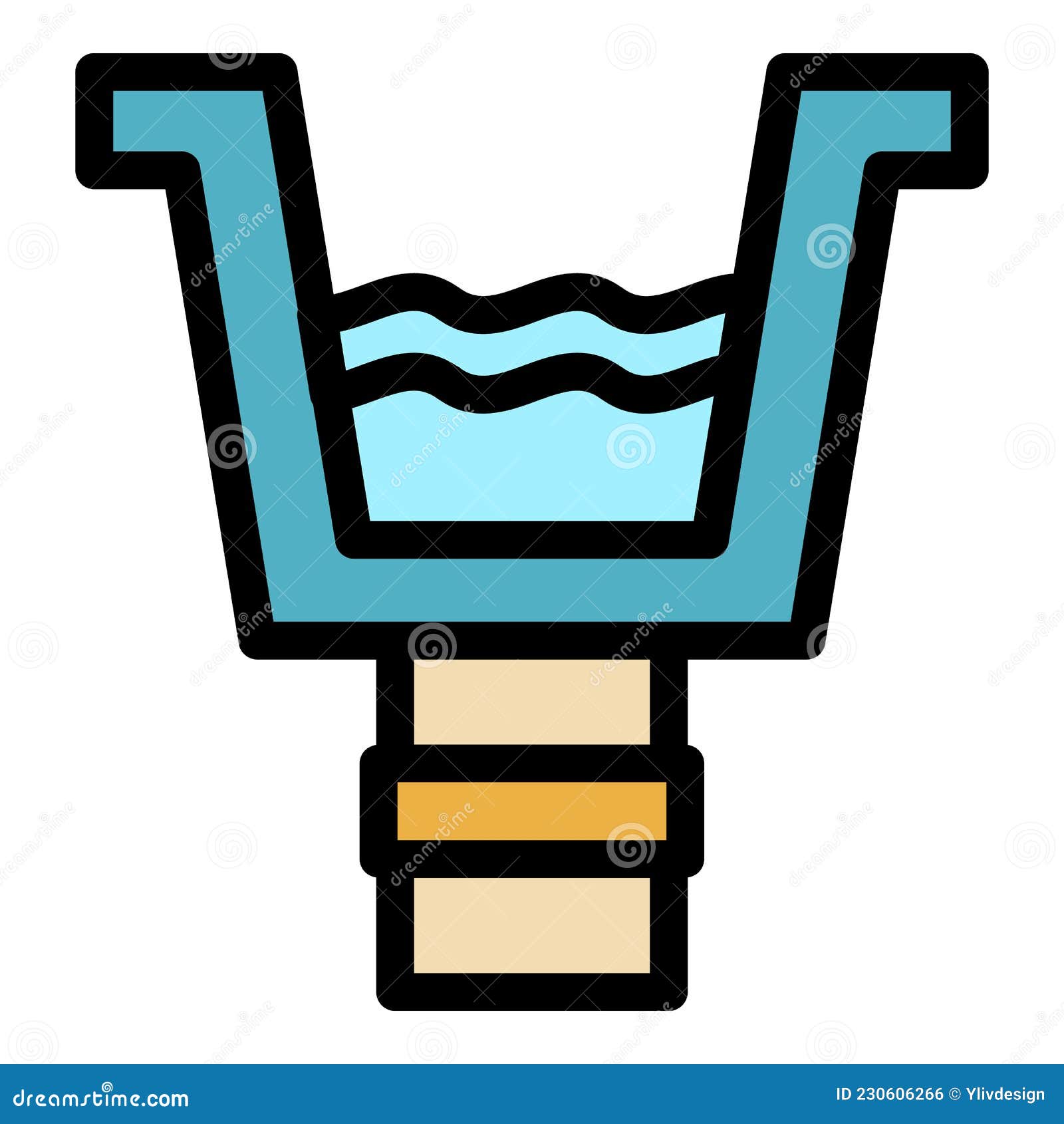 Rooftop Gutter Icon, Simple Style Cartoon Vector | CartoonDealer.com ...