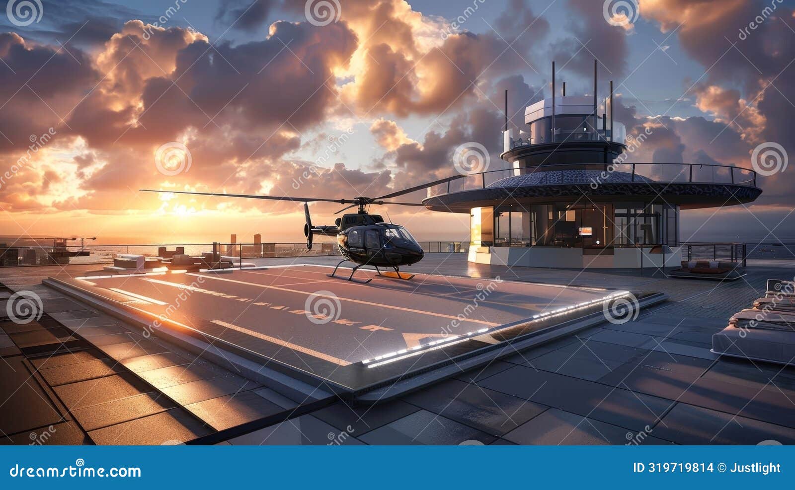 A Rooftop Helipad is Equipped with a Vertical Takeoff and Landing ...