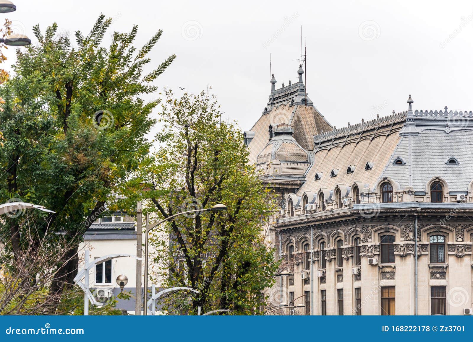 Rooftop of a Historic Builings in the Downtown of Bucharest, Romania ...