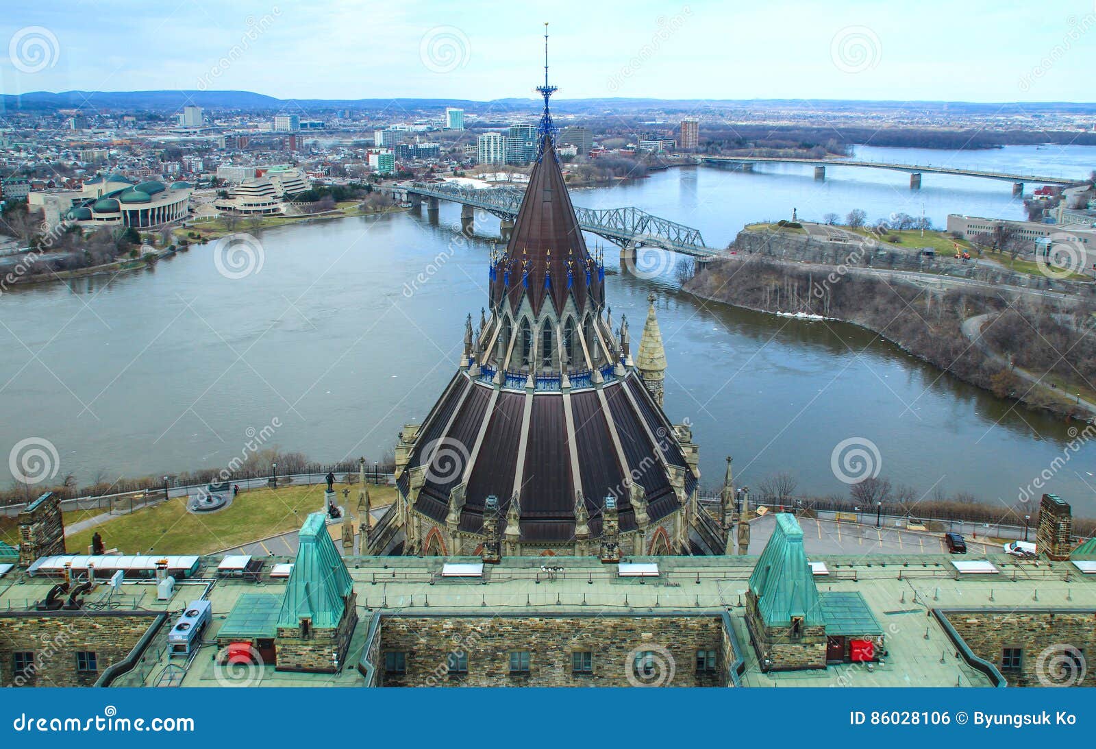 Rooftop of Library of Parliament of Ottawa Stock Photo - Image of view ...