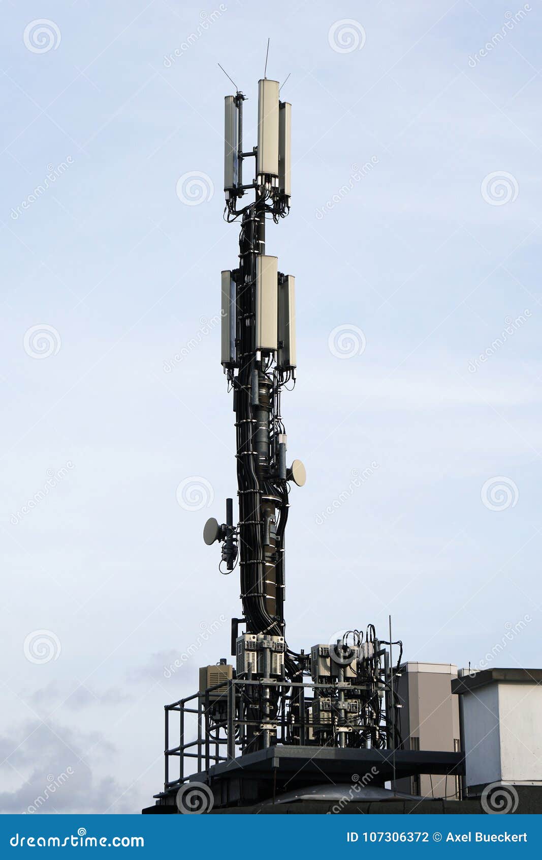 Rooftop Mobile Communication Antenna Stock Photo - Image of network ...