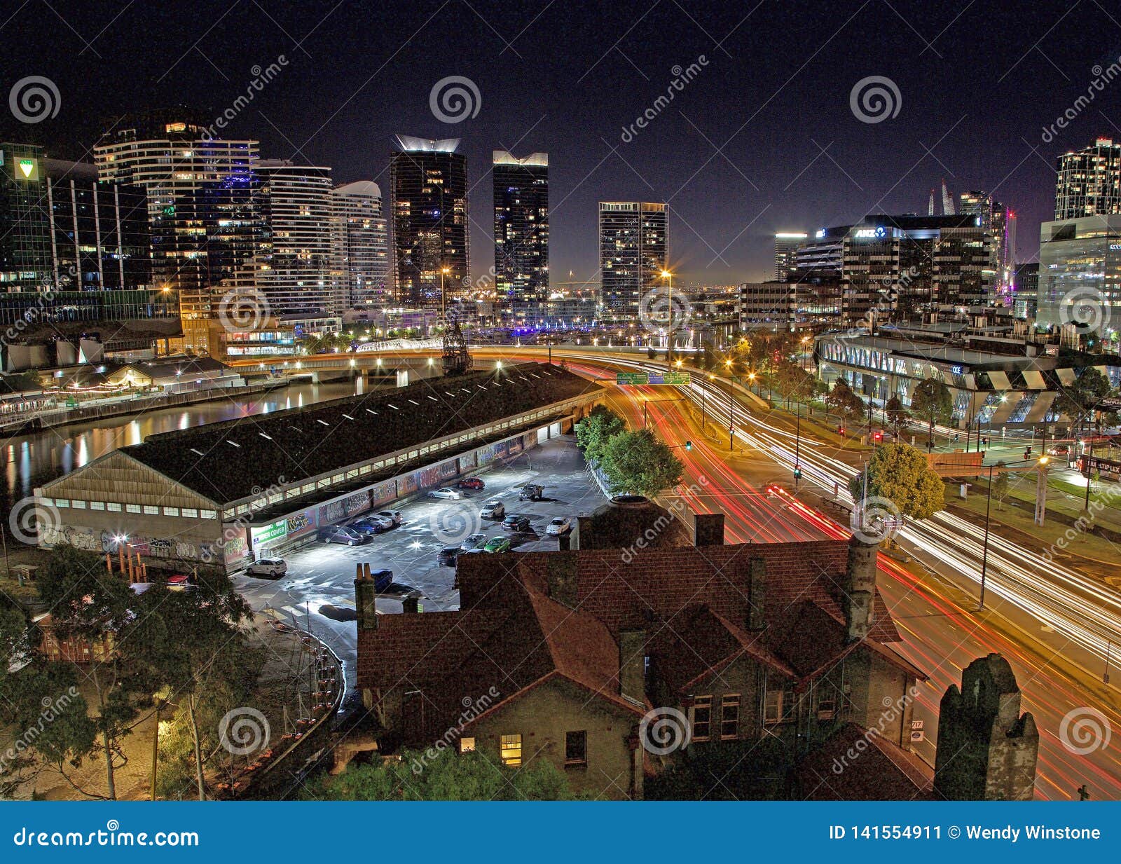 Rooftop Night Lights in Melbourne Editorial Photo - Image of city ...