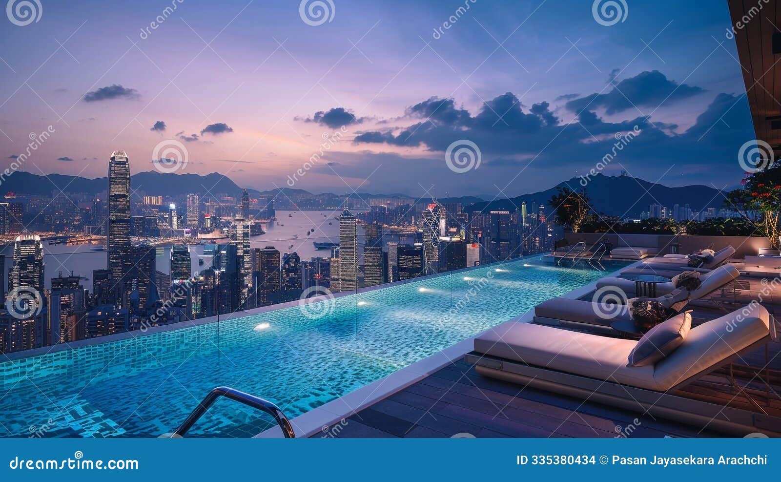 Rooftop Pool Showcasing Infinity Edge with City Skyline and Luxurious ...