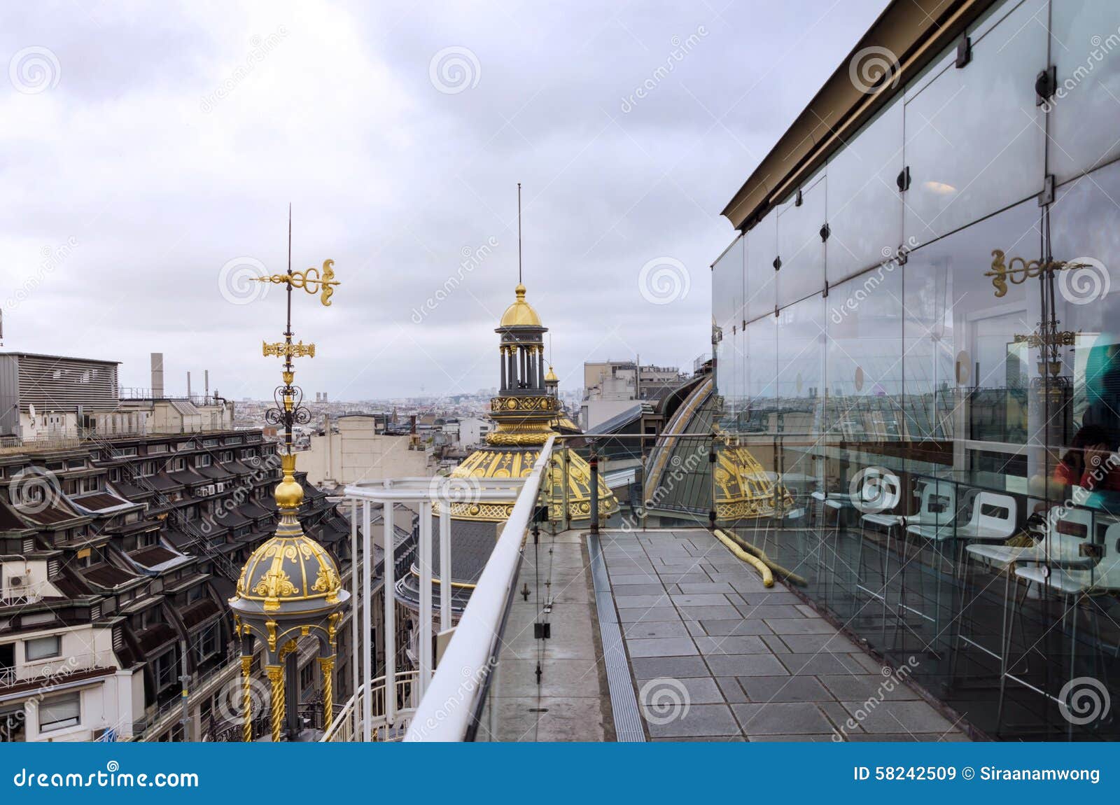 Rooftop of Printemps in Paris Stock Image - Image of construction ...