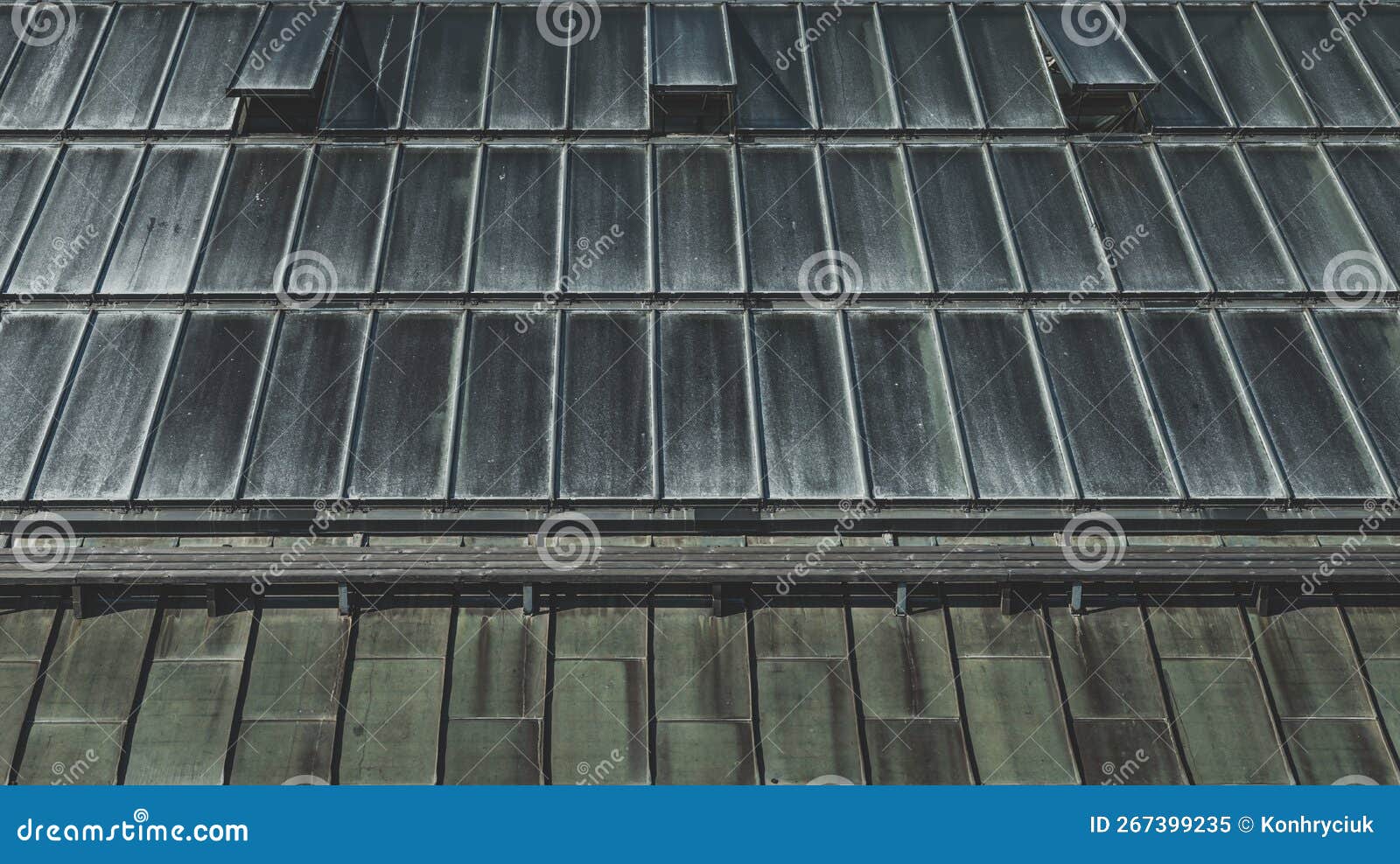 Rooftop with Rectangular Shaped Windows Stock Image - Image of outdoor ...