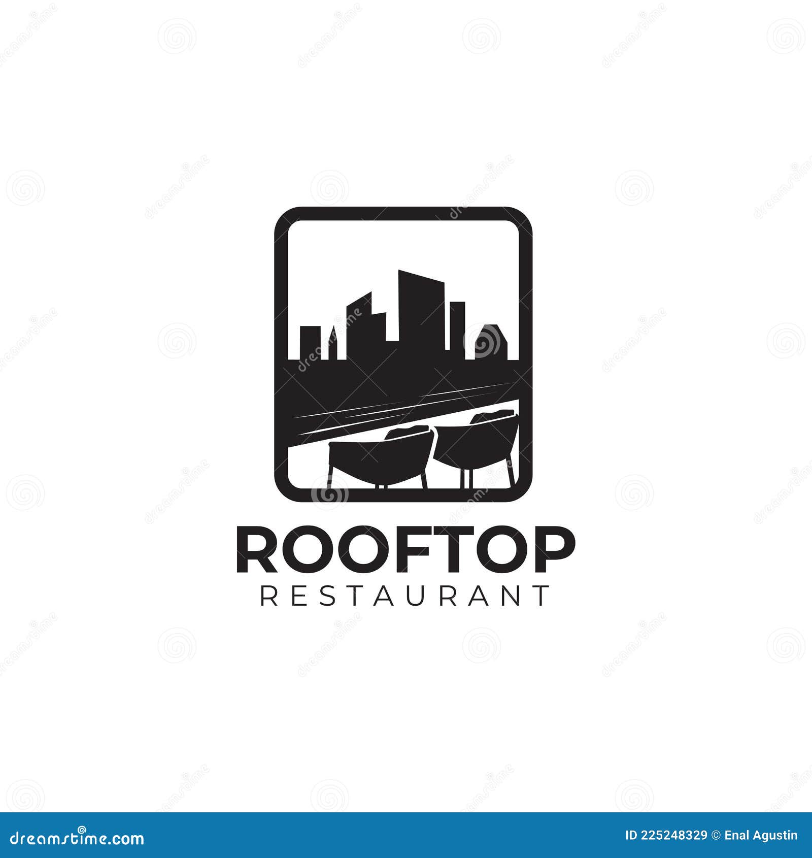 Rooftop Restaurant Logo Design Template Stock Vector - Illustration of ...
