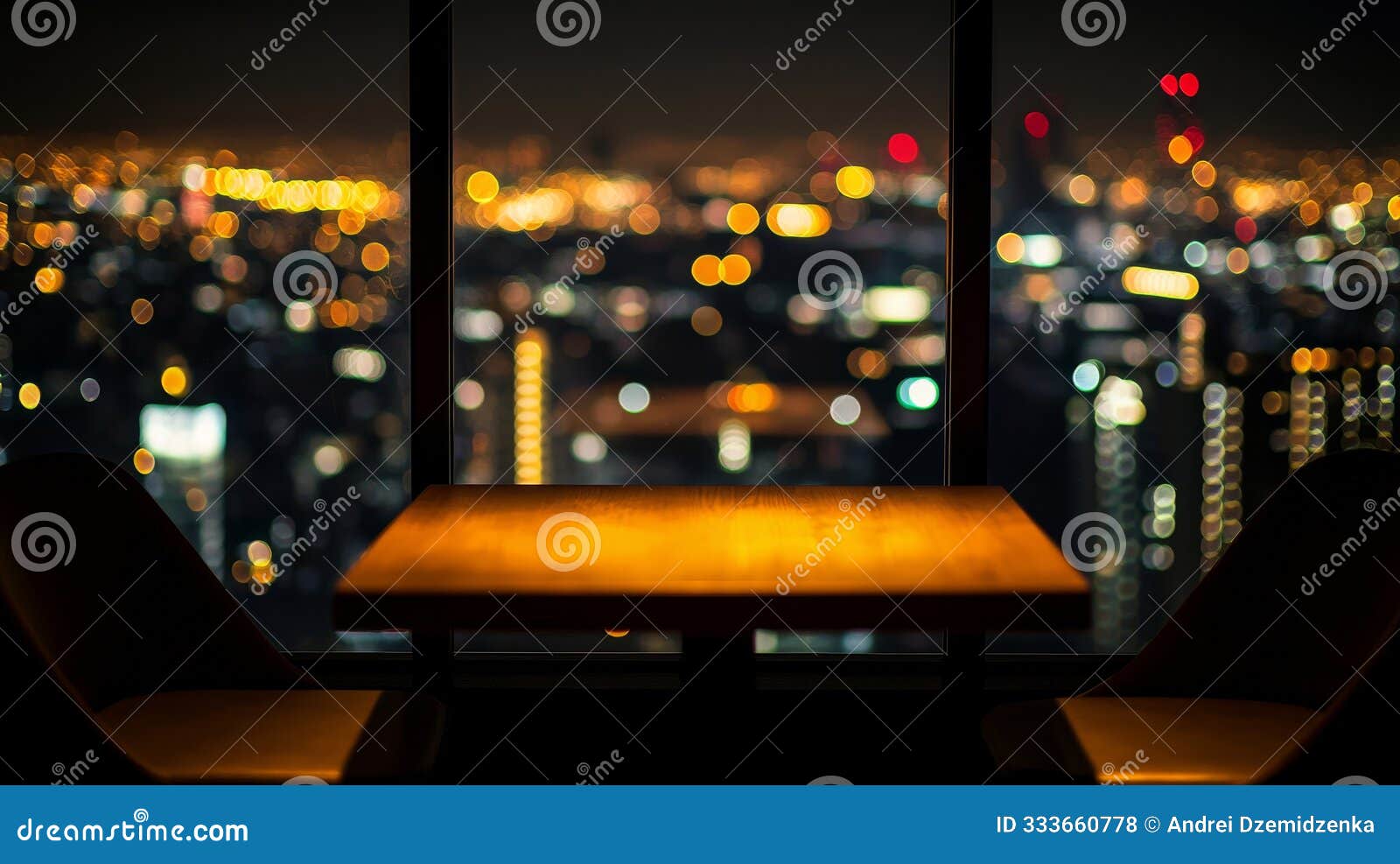 Rooftop Restaurant at Night with an Empty Crowd Stock Photo - Image of ...