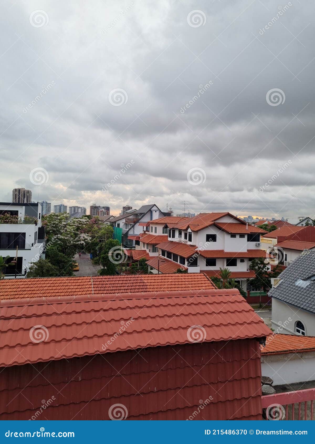 Rooftop sky view scenery stock photo. Image of view - 215486370