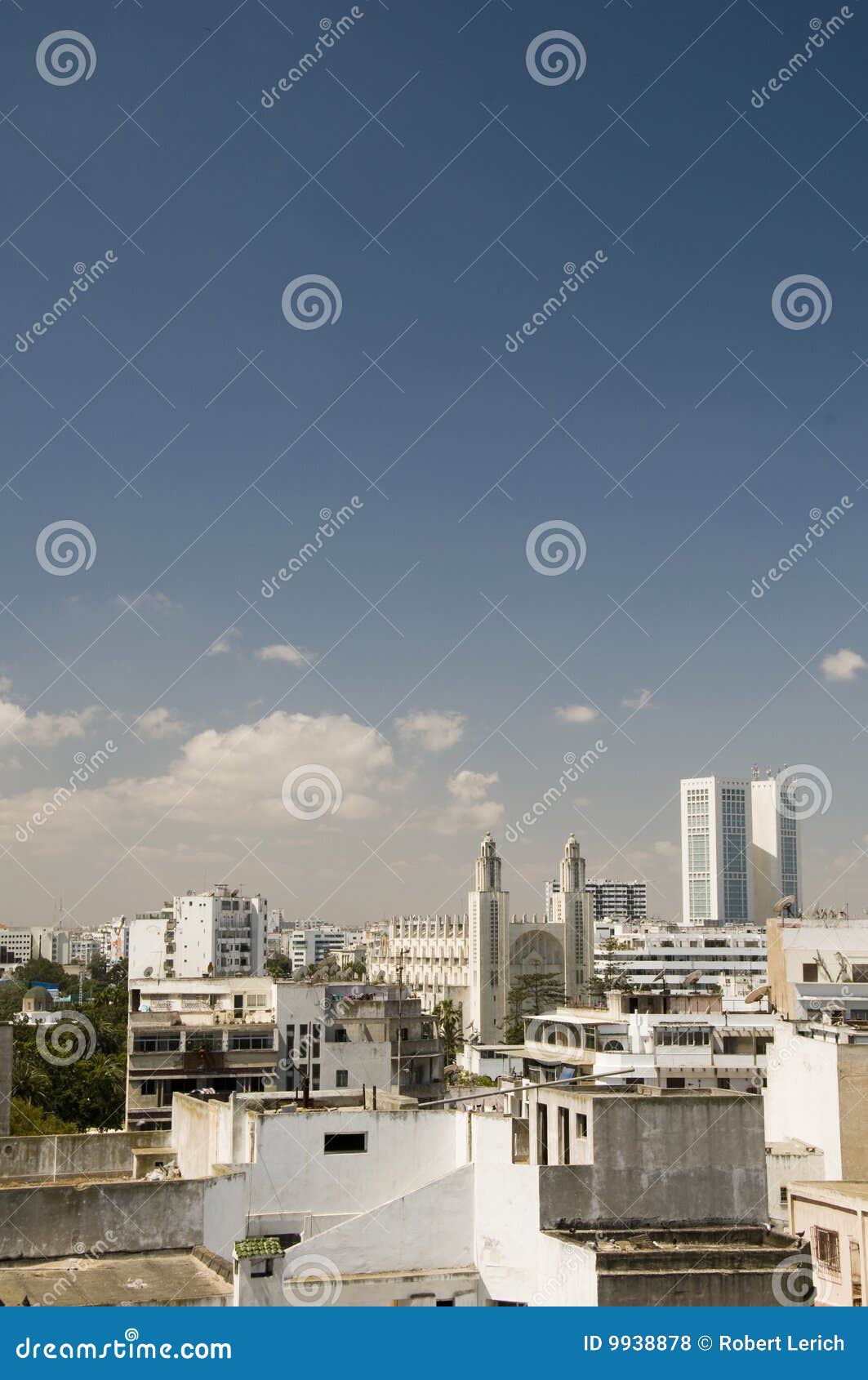 Rooftop Skyline View of Casablanca Morocco Stock Photo - Image of park ...