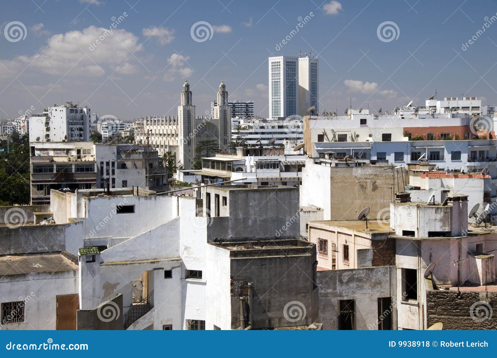 Rooftop Skyline View of Casablanca Morocco Stock Photo - Image of ...