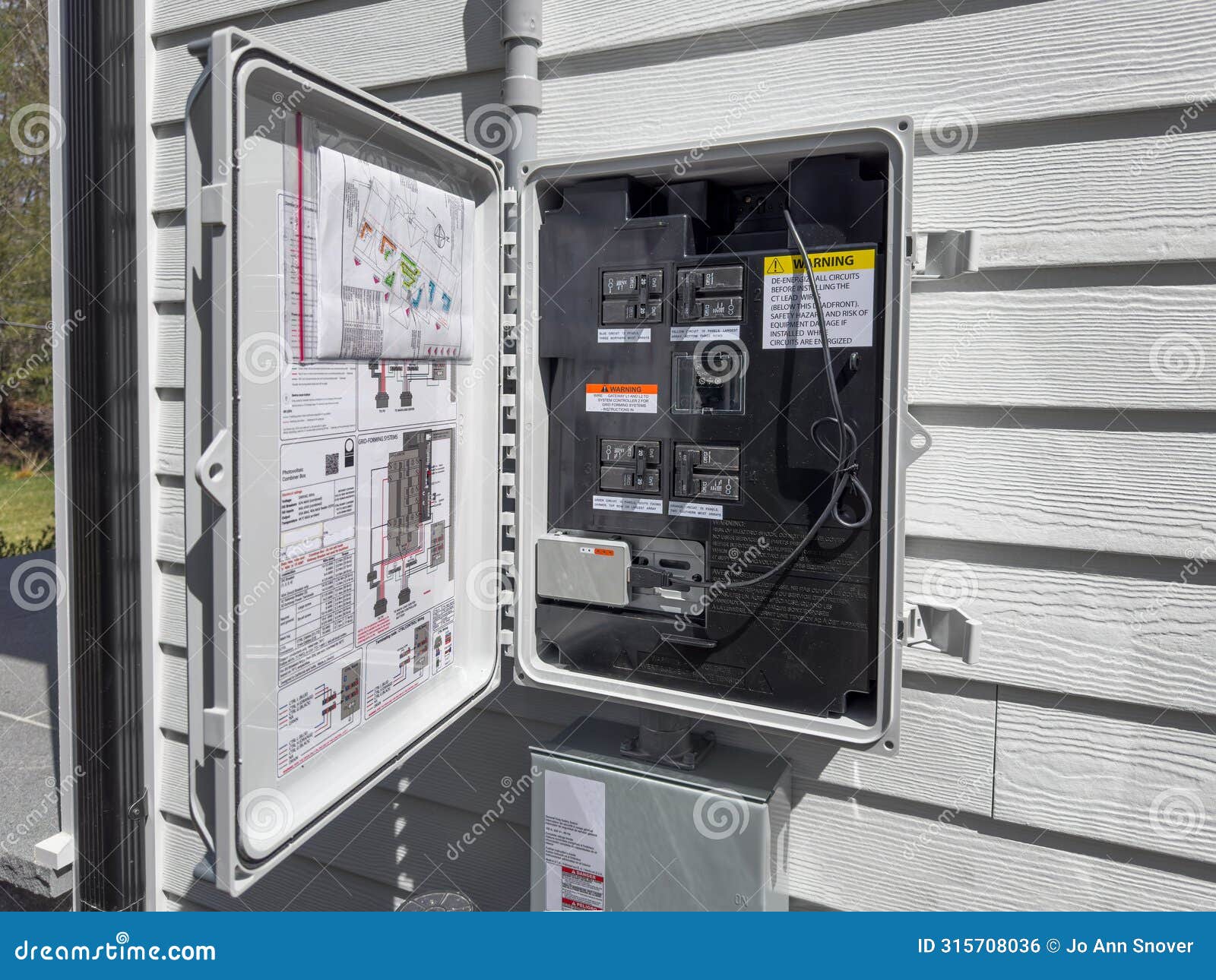 Connection Panel for Solar System Stock Photo - Image of open, combiner ...