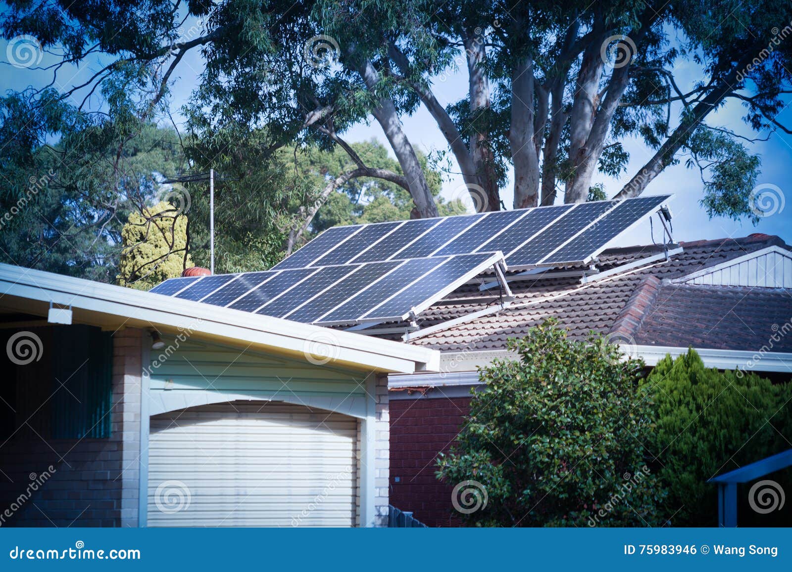 Rooftop solar panels stock photo. Image of environment - 75983946