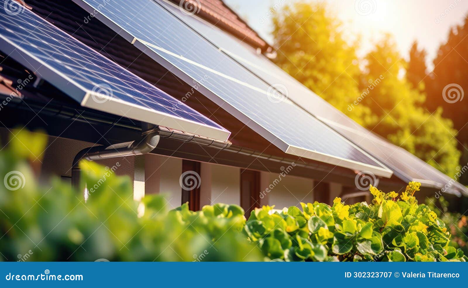 Rooftop Solar Panels Harnessing Renewable Energy Stock Image - Image of ...