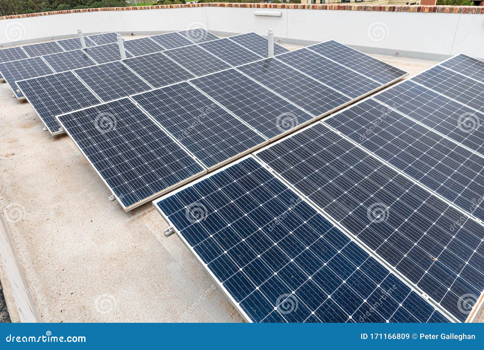 Rooftop Solar Panels on Top of Apartments Stock Image - Image of ...