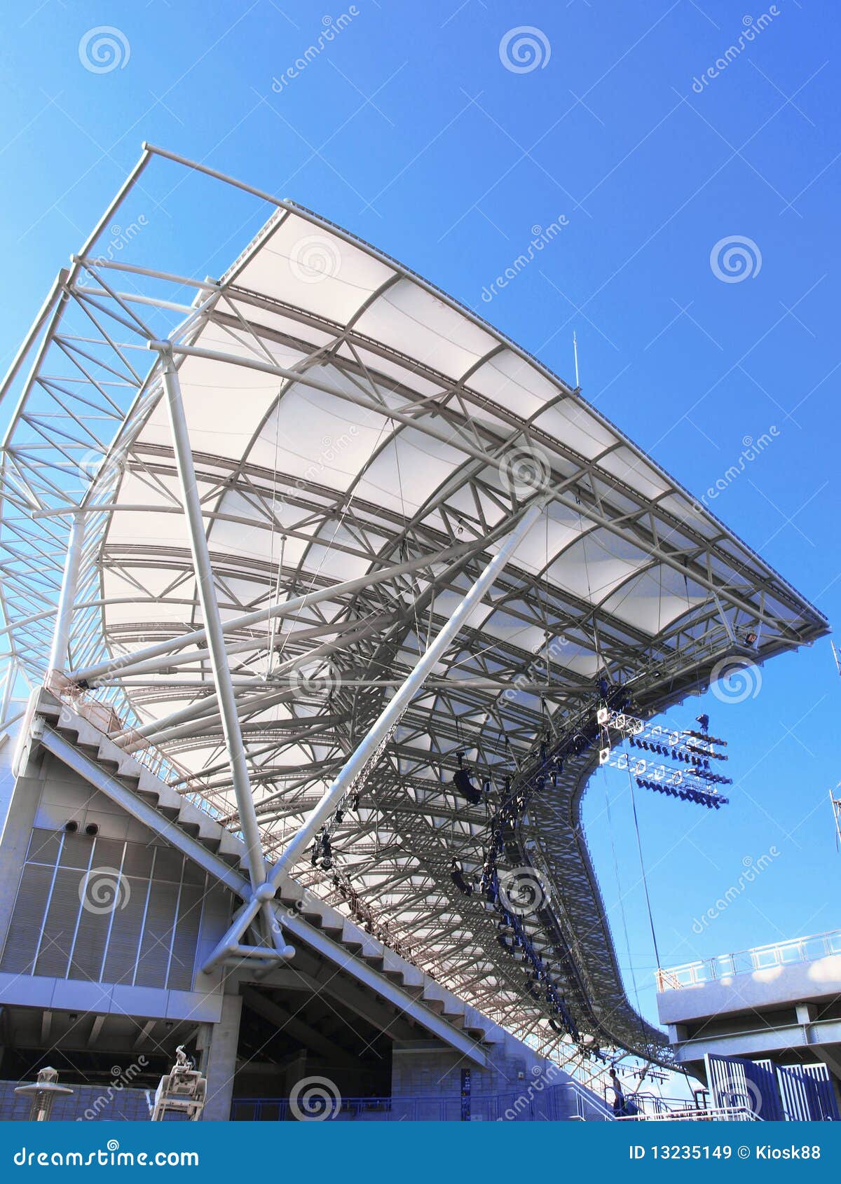Rooftop of stadium stock image. Image of pipe, metal - 13235149