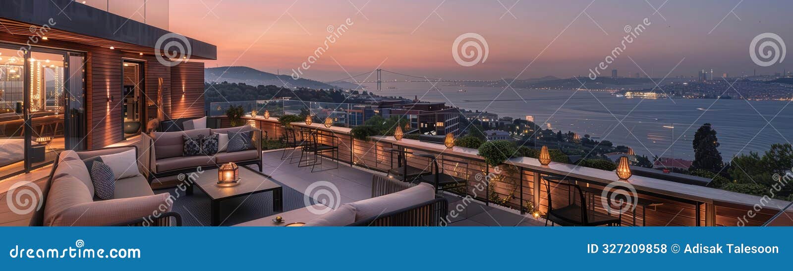 A Rooftop Terrace Overlooking the Bosphorus Strait, a Stunning Setting ...