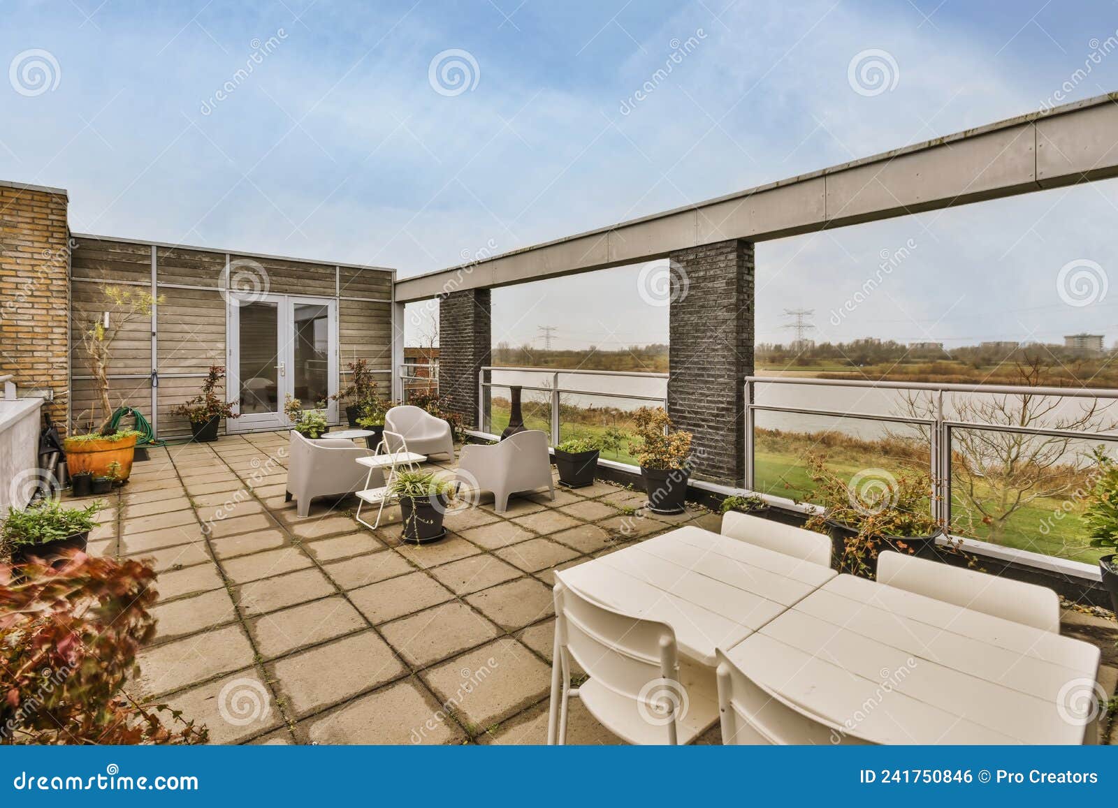 Rooftop terrace view stock photo. Image of property - 241750846