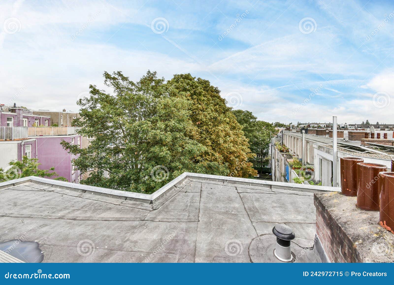 Rooftop terrace view stock image. Image of contemporary - 242972715