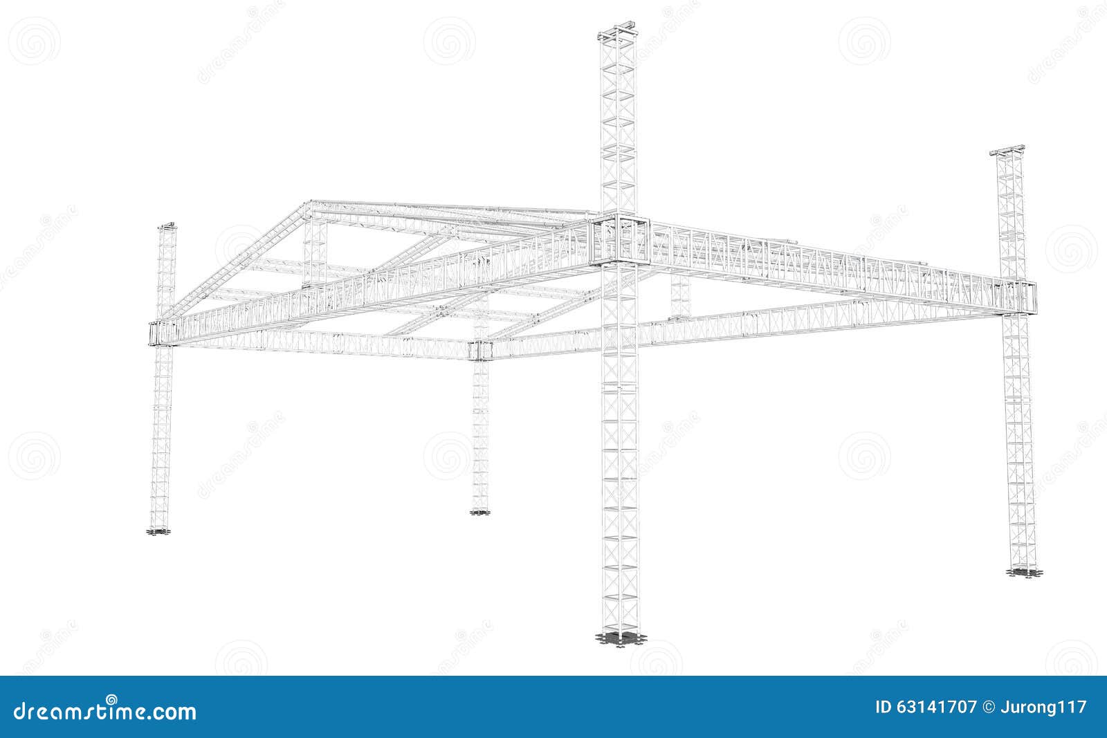 Rooftop using Truss system stock illustration. Illustration of ...