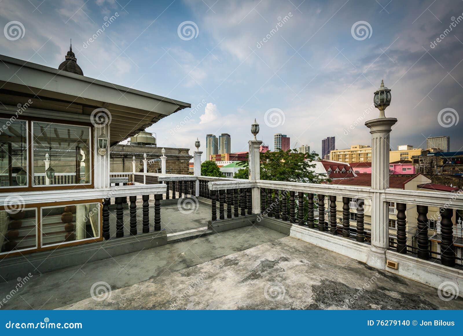 Rooftop and View of Intramuros, Manila, the Philippines. Stock Photo ...
