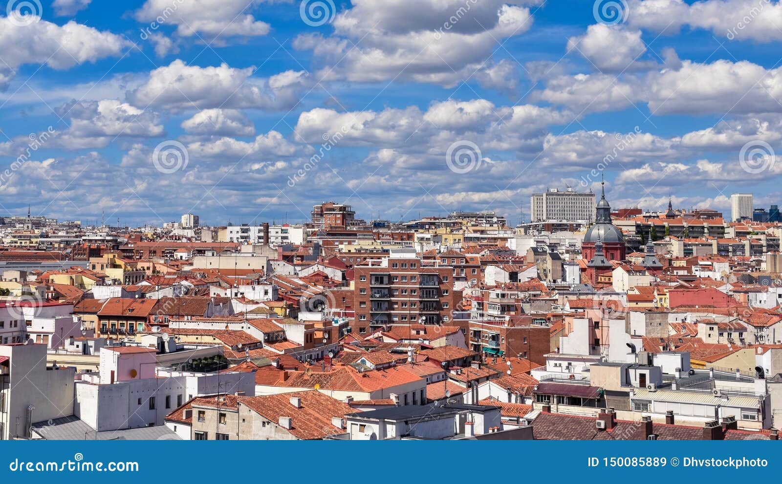 Rooftop View of Madrid Downtown , Spain Stock Image - Image of landmark ...