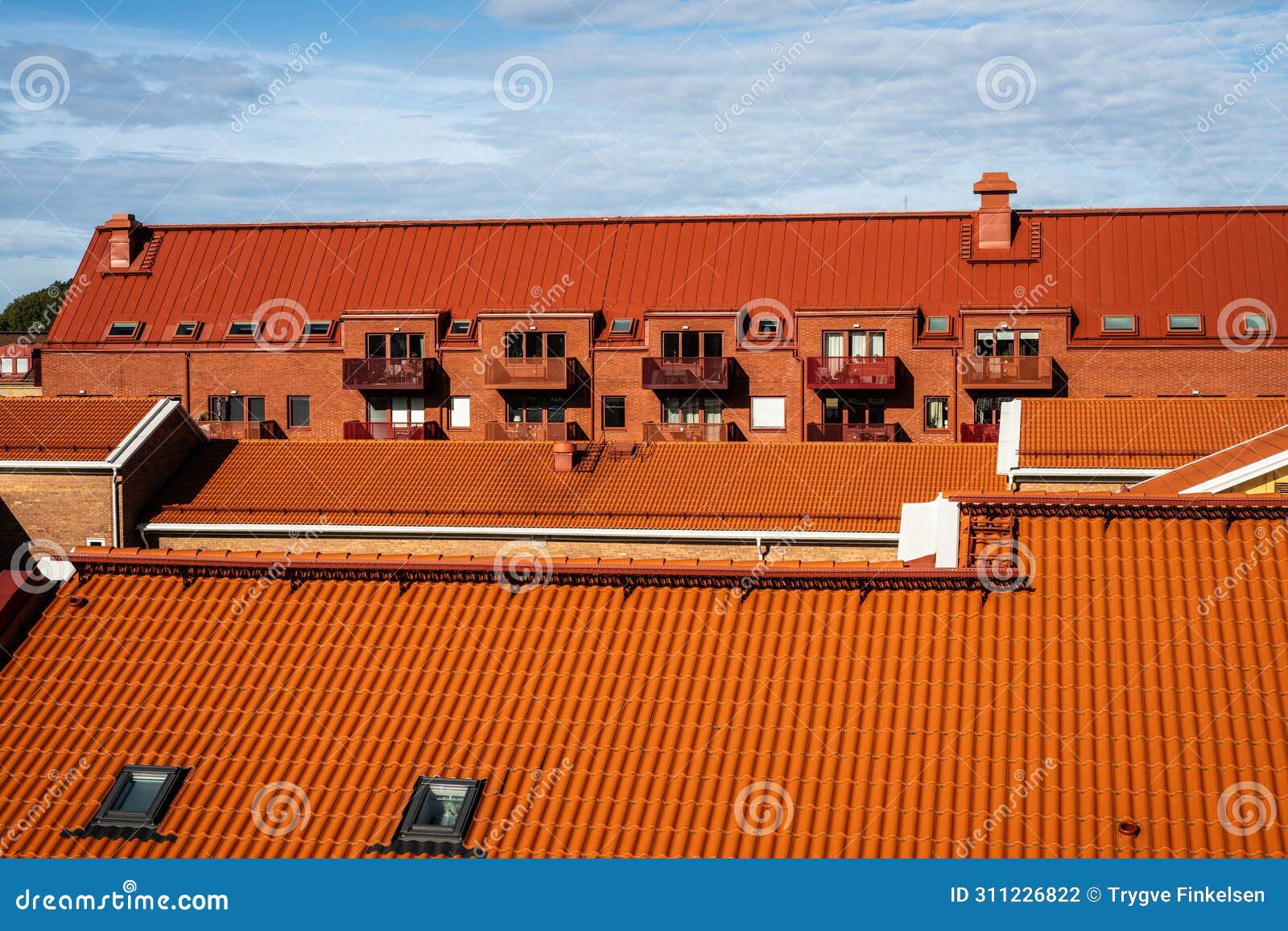 Rooftop View Over Red Roofs and Brick Buildings.. Stock Photo - Image ...