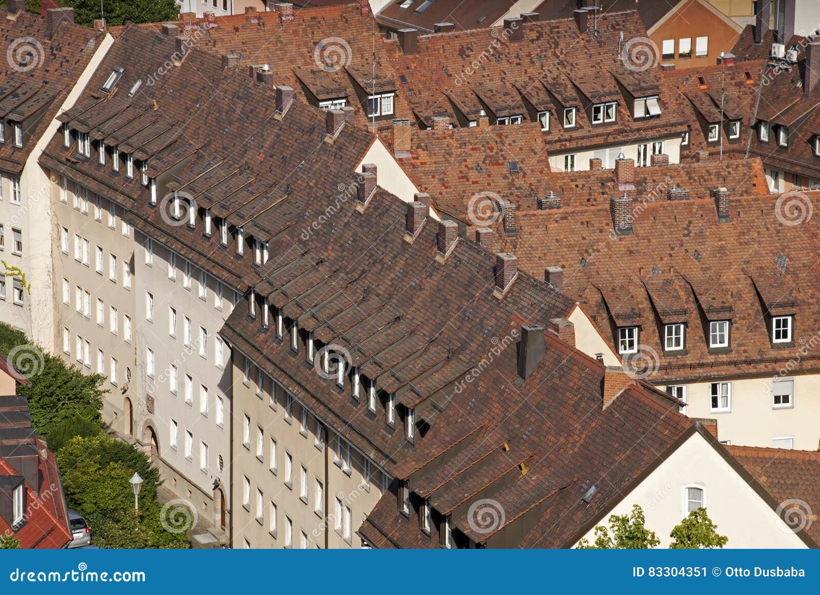 Rooftop view of row houses stock image. Image of outdoors - 83304351