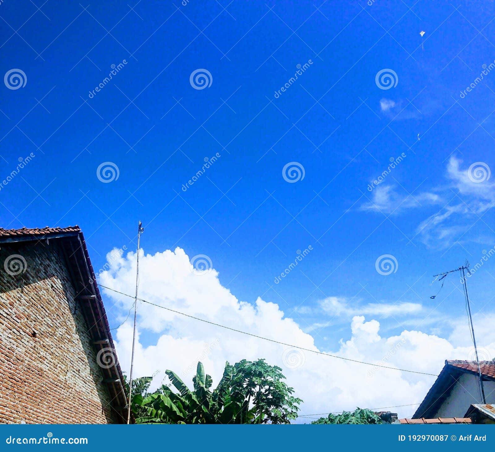 Rooftop in a village stock image. Image of cloud, rooftop - 192970087